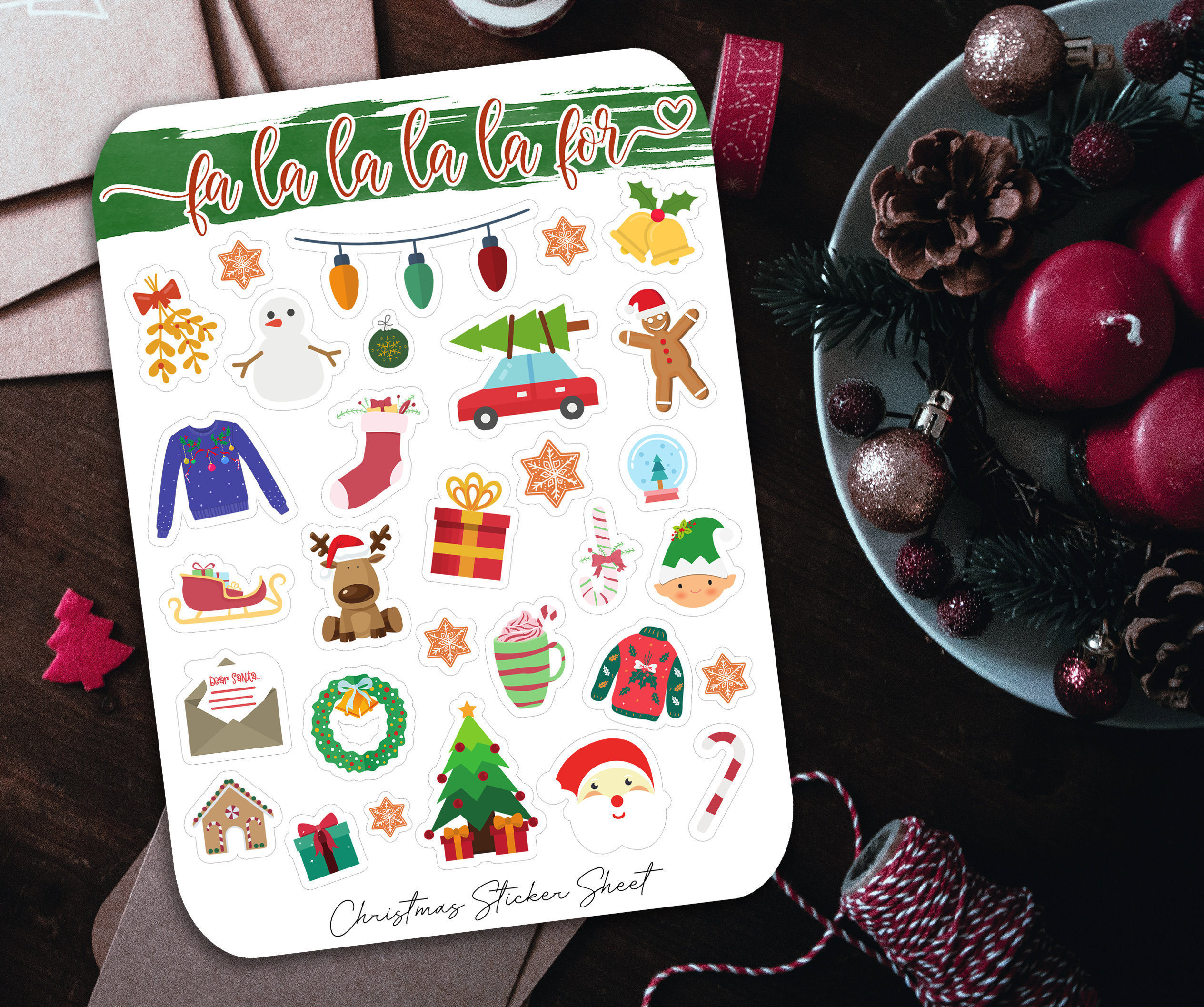 Christmas/holiday Theme Sticker Sheet for Planner and Bullet - Etsy