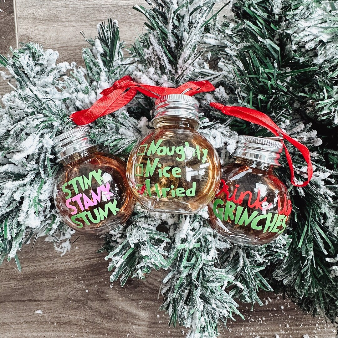 Christmas Booze Balls Ornaments. 3 Funny Shot Glass for Stocking ...