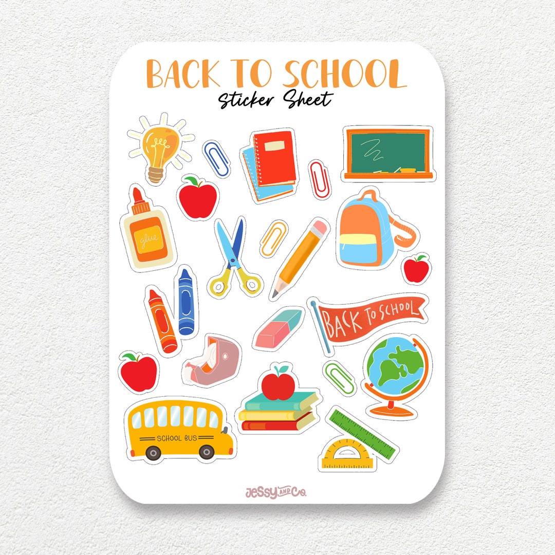 Back to School Theme Sticker Sheet for Planner and Bullet Journal ...