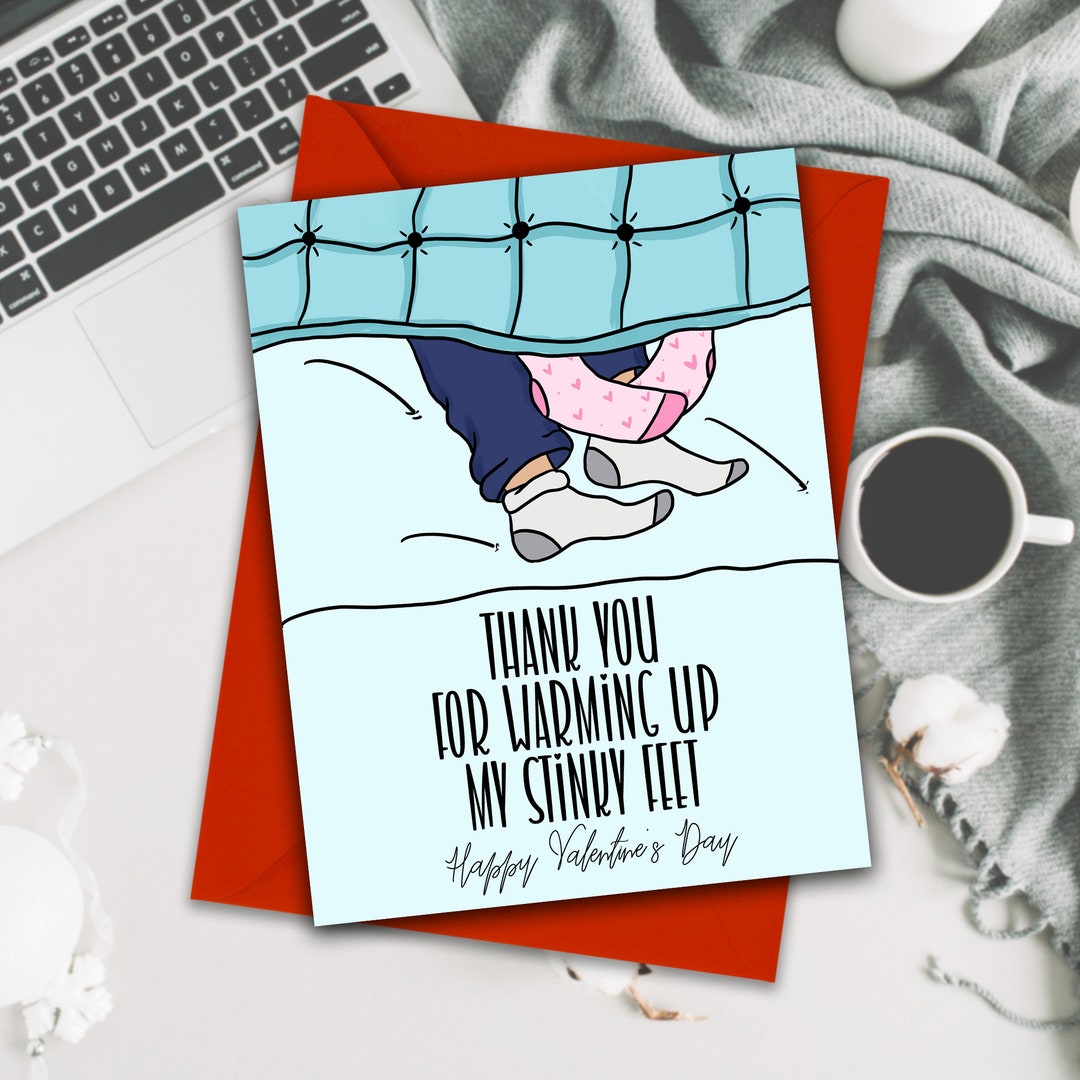Thank You for Warming up My Stinky Feet Valentines Day Card. - Etsy