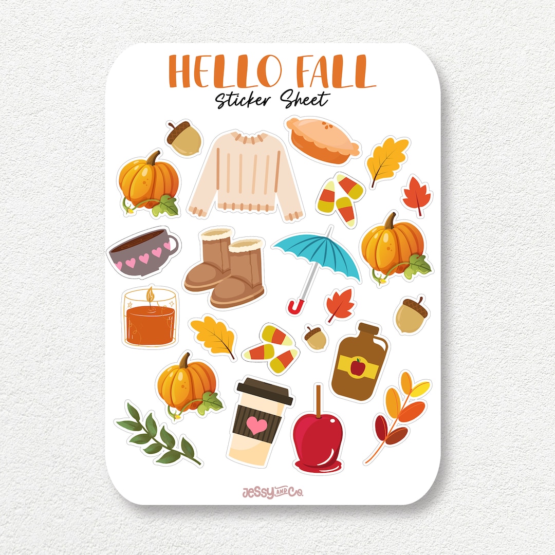 Autumn/fall Theme Sticker Sheet for Planner and Bullet Journal, Vinyl ...