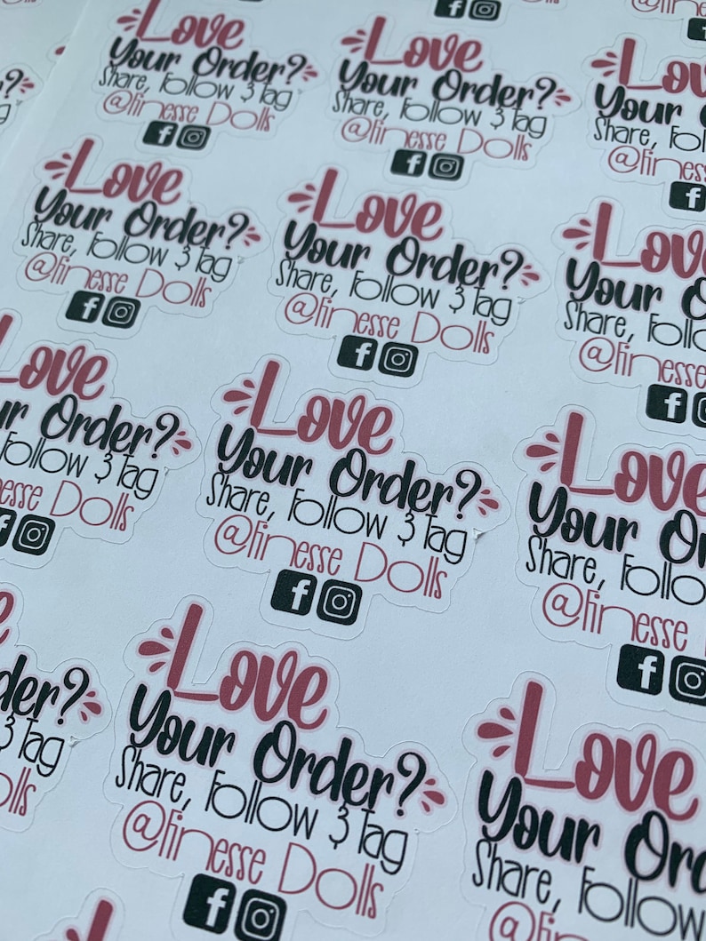 Love Your Order Stickers for Business Social Media Stickers - Etsy