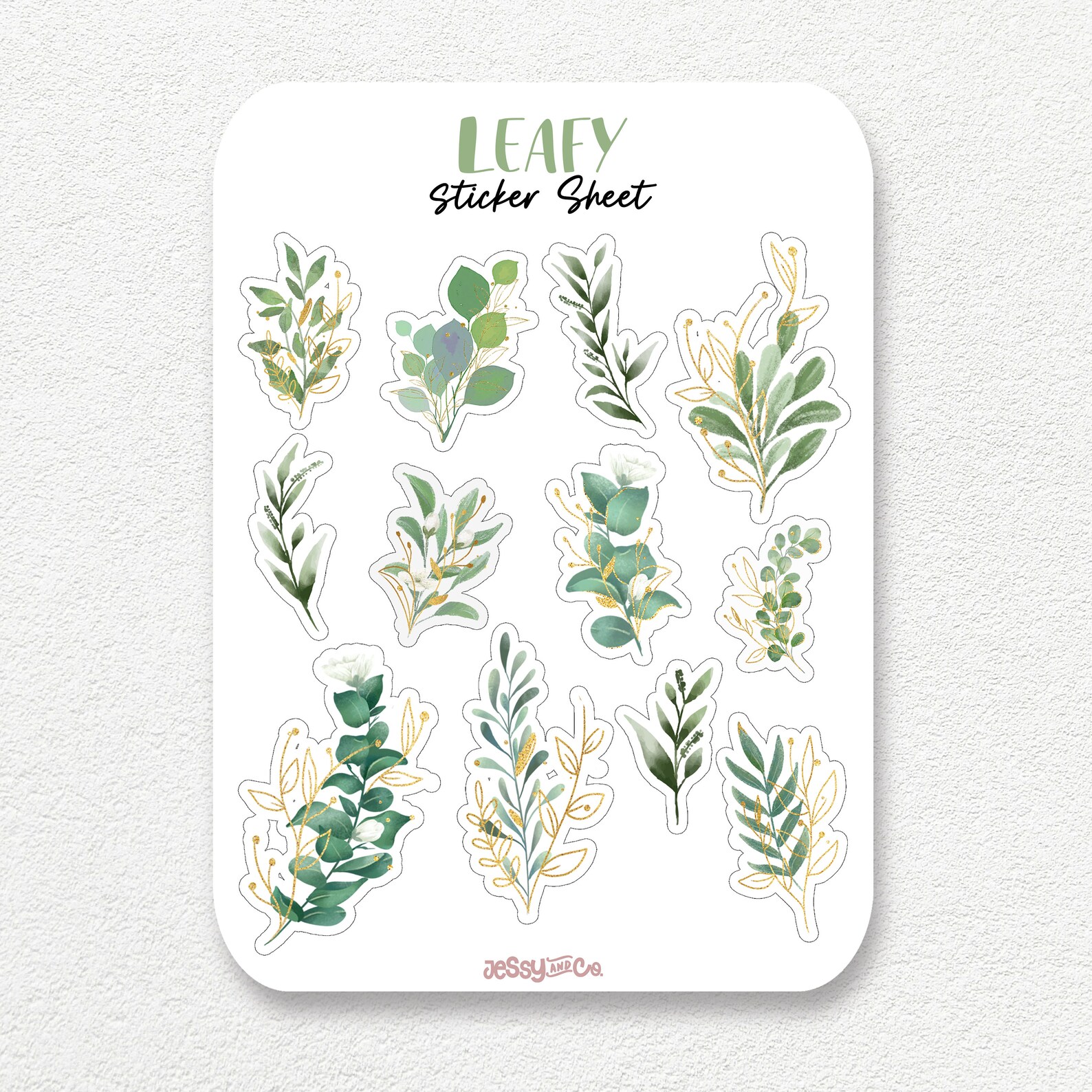 Leafs Sticker Sheet | Stickers for Journals, Planners, Scrapbooks - Etsy