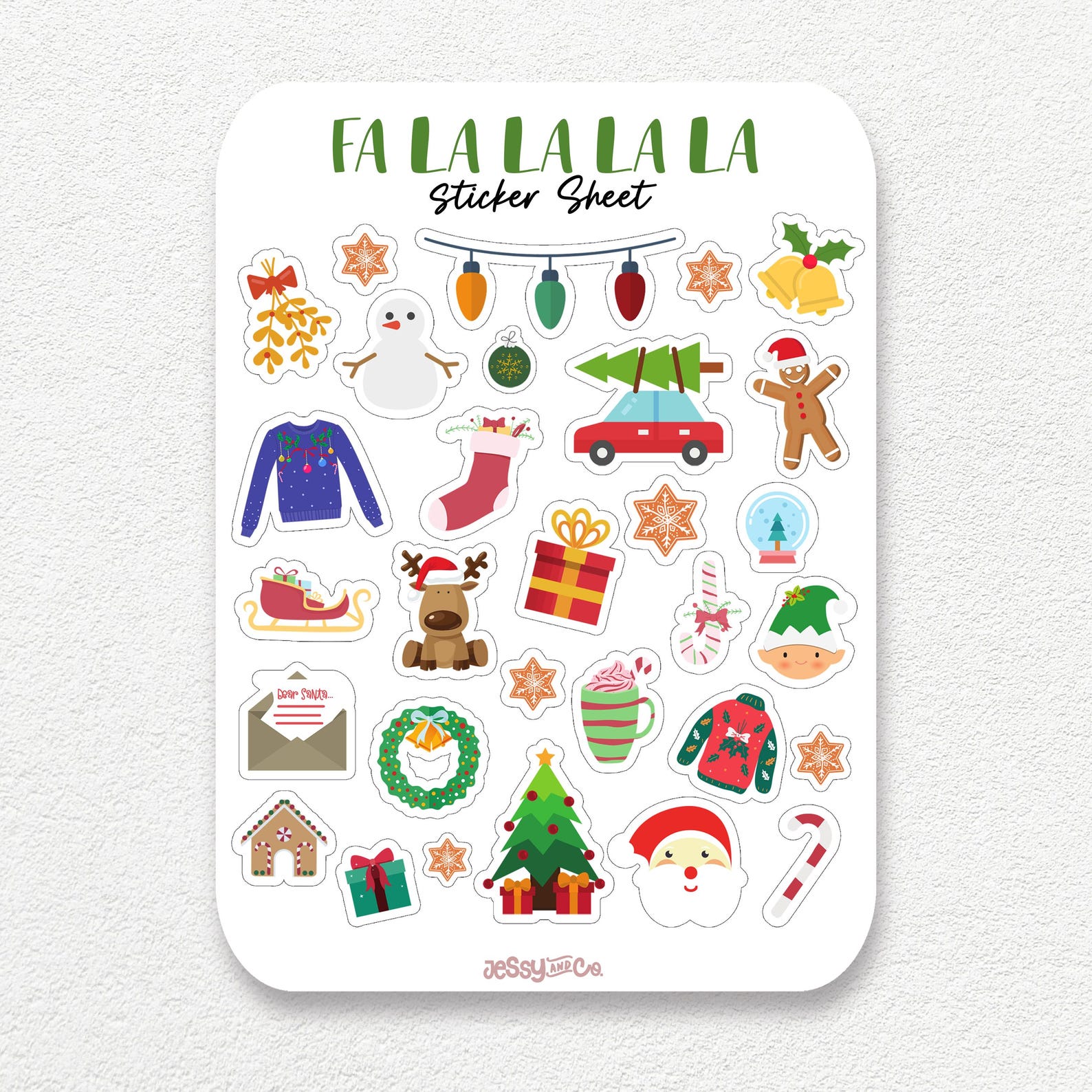 Christmas/holiday Theme Sticker Sheet for Planner and Bullet Journal ...