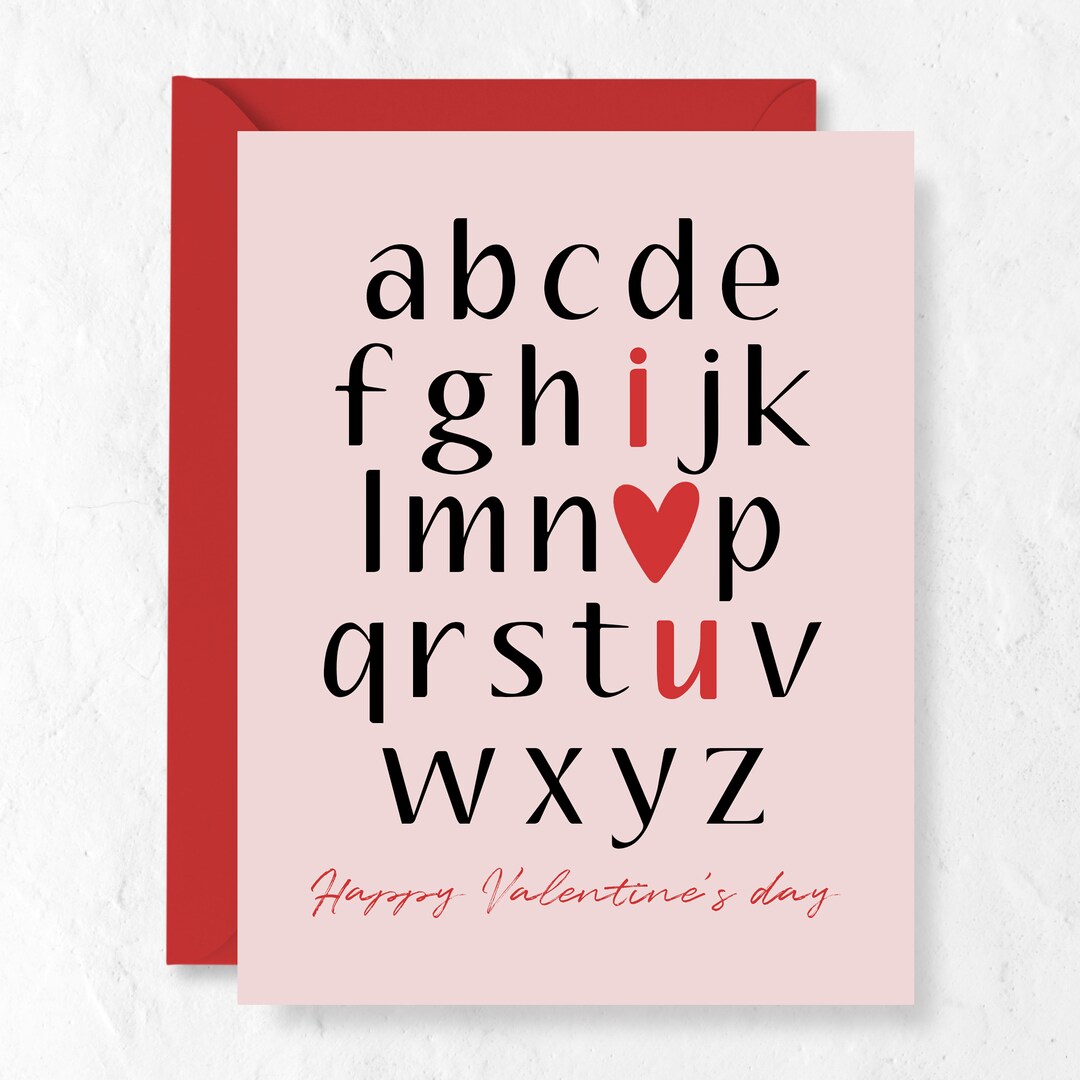 ABC I Love You | Cute Handmade Valentine's Day Greeting Card - Etsy