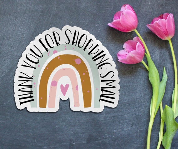 Thank You for Shopping Small Sticker for Small Shops and | Etsy