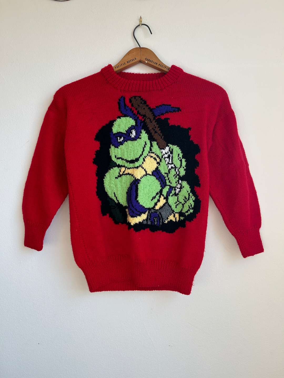 Vintage TMNT Knit Sweater Kids 90s Size 10 12 - Etsy