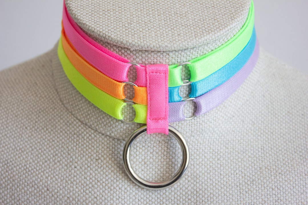 Rainbow Necklace Choker: Pride Outfit, Neon Clothing, Festival ...