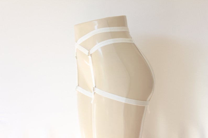 White Wedding Garter Belt: Body Cage Garters, White Suspender Belt ...
