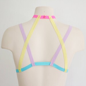 Rainbow Harness: Pride Outfit, Festival Bralette, Crop Top, Neon ...