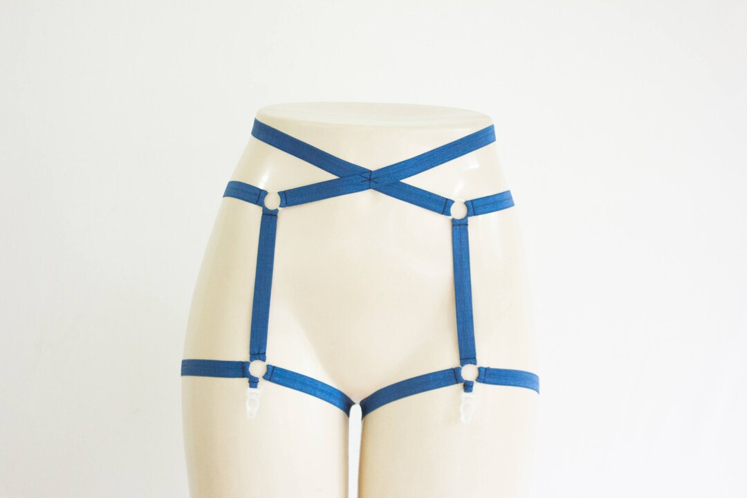 Garter Belt: Harness Lingerie, Blue Garter, Navy Lingerie, Exotic ...