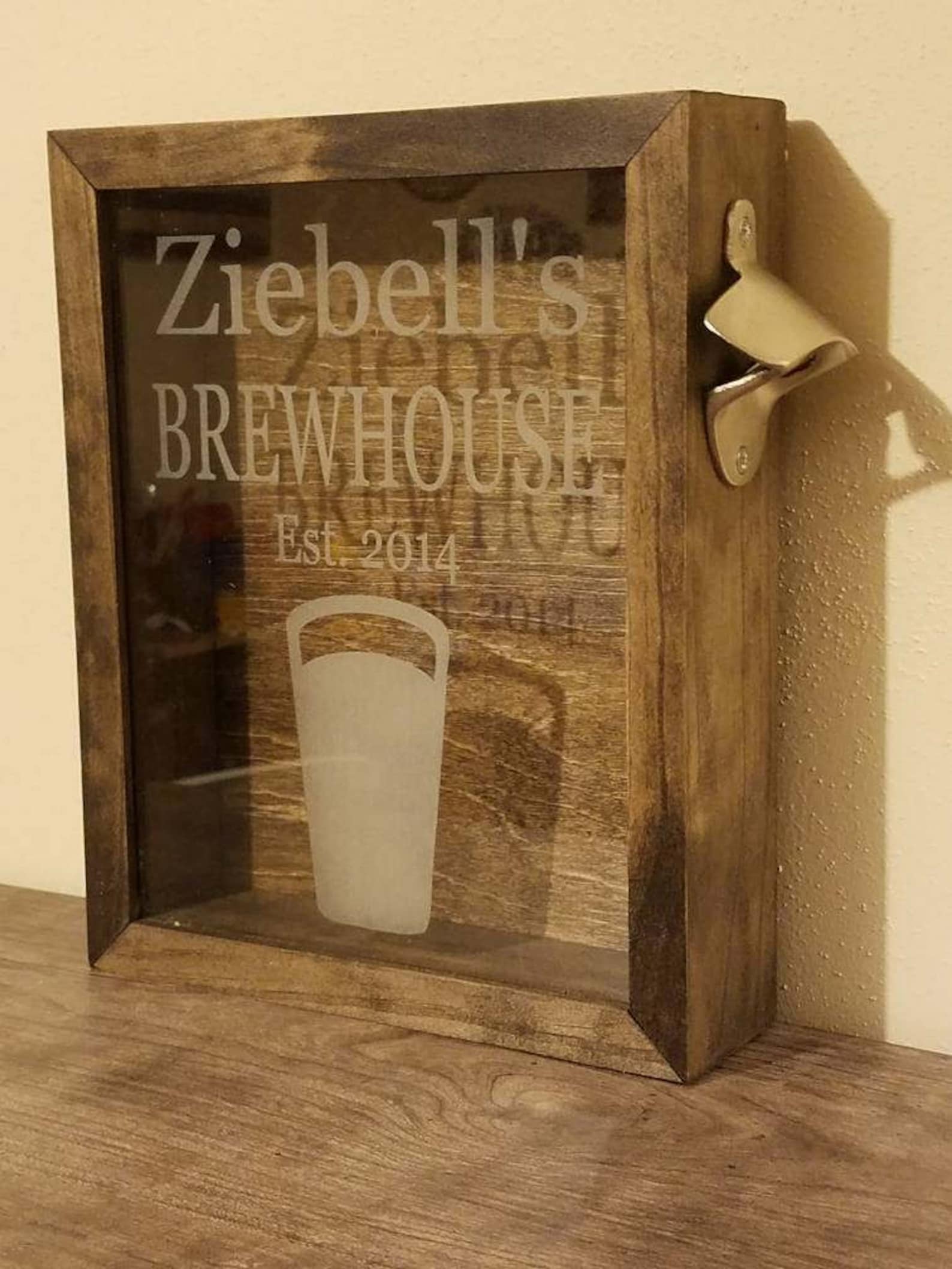 Custom Bottle Cap Shadow Box | Etsy