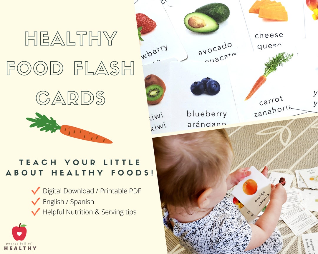 Healthy Food Flashcards | Digital Download PDF Printable | English ...