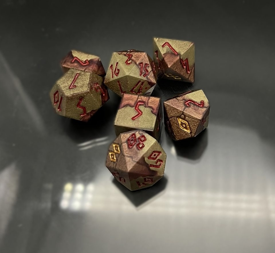 Raging Dragonborn Gold and Red Sharp-sided Dice - Etsy