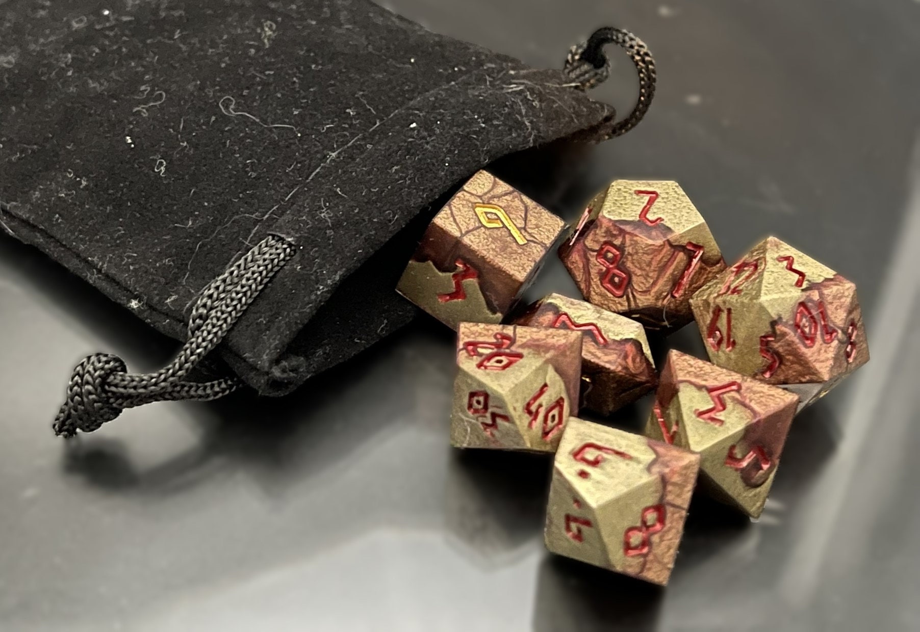 Raging Dragonborn Gold and Red Sharp-sided Dice - Etsy