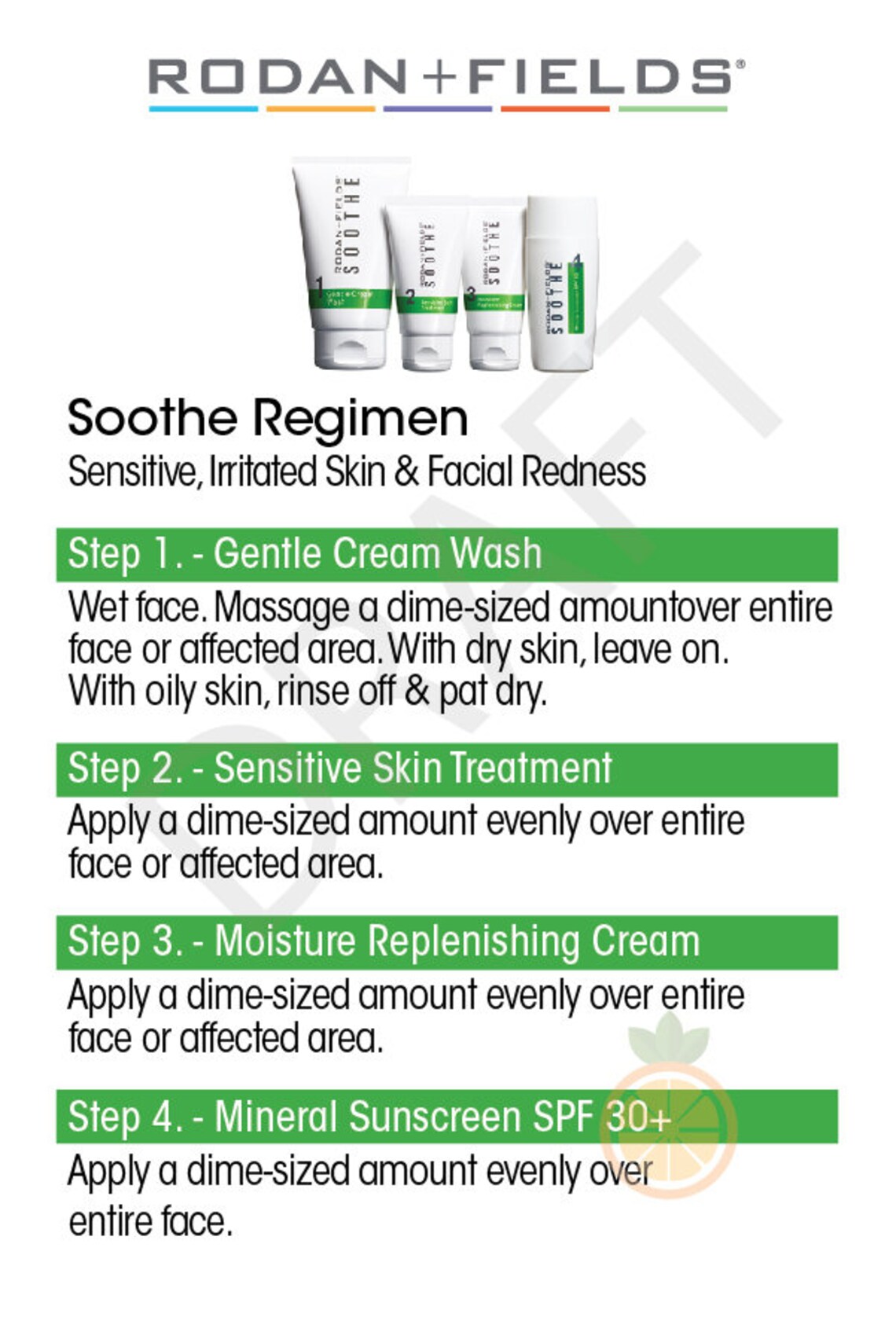 Rodan and Fields Regimen Instructions - Redefine, Reverse, Soothe, and Unblemish - 4 X 6 Cards ...
