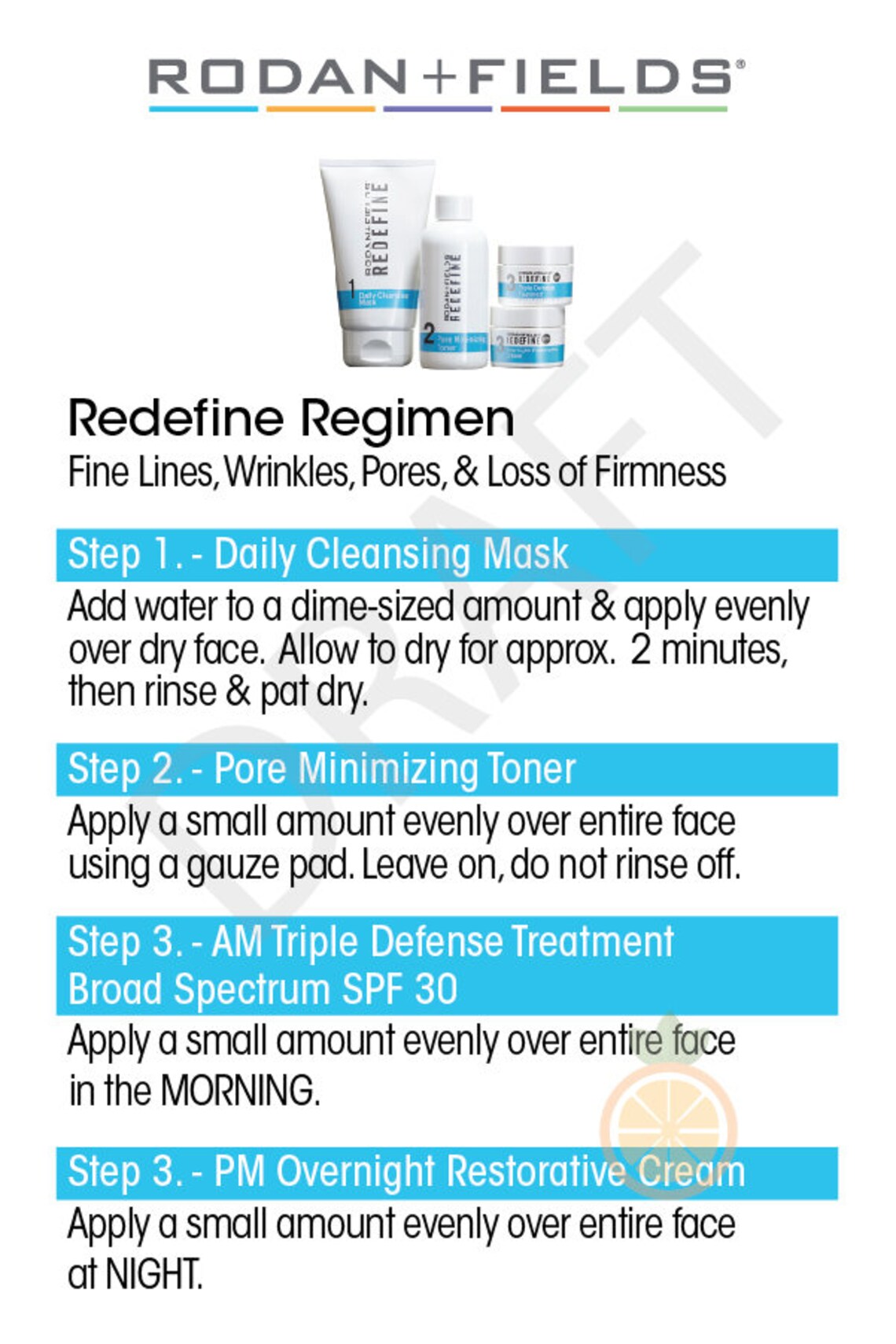 Rodan and Fields Regimen Instructions - Redefine, Reverse, Soothe, and ...