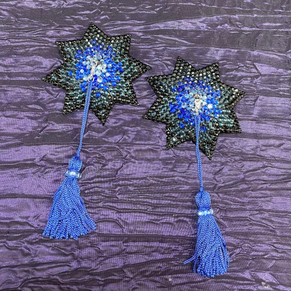 Blue Eight-point Star Burlesque Pasties - Etsy