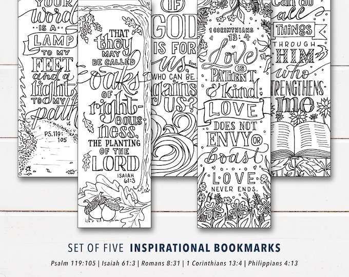 Colouring Bookmarks Inspirational Bible Verse - Etsy