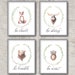 Woodland Animals, Greenery, Sayings, Nursery Prints, Watercolour, Set ...