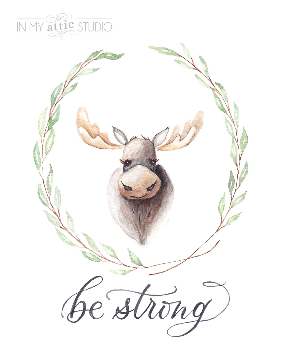 Woodland Animals, Greenery, Sayings, Nursery Prints, Watercolour, Set ...
