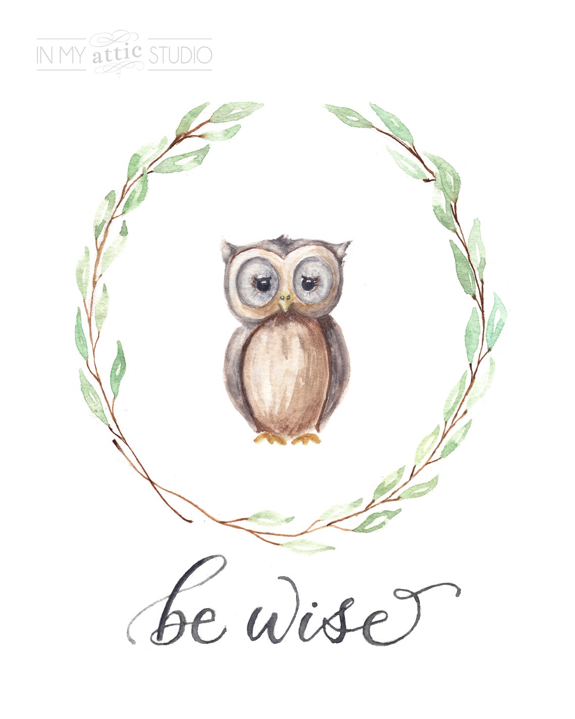 Woodland Animals, Greenery, Sayings, Nursery Prints, Watercolour, Set ...