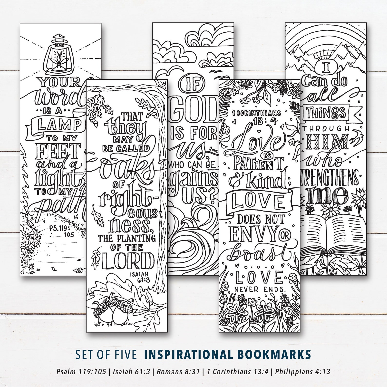 Colouring Bookmarks Inspirational Bible Verse - Etsy