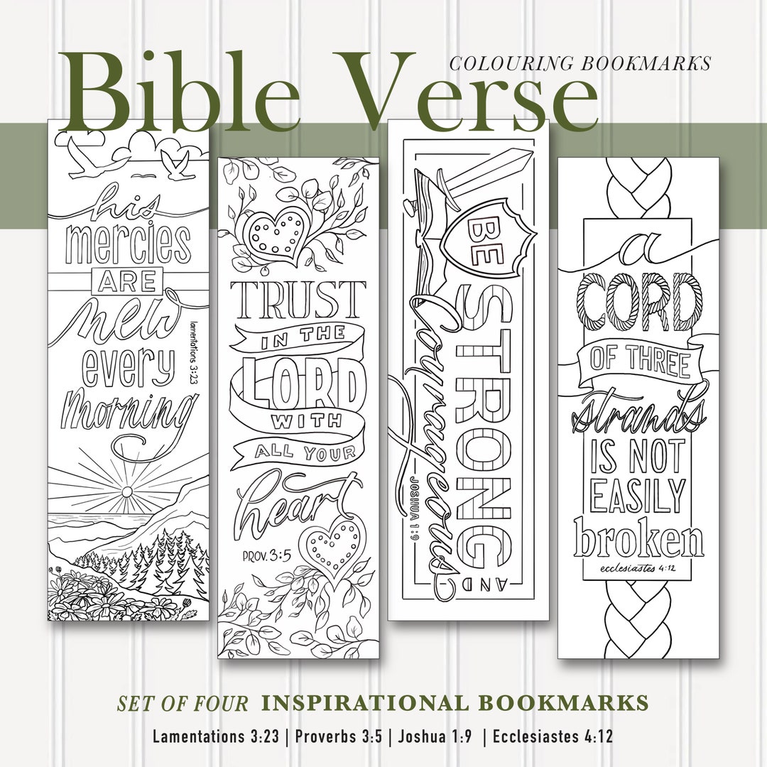 Colouring Bookmarks Inspirational Bible Verse Page - Etsy