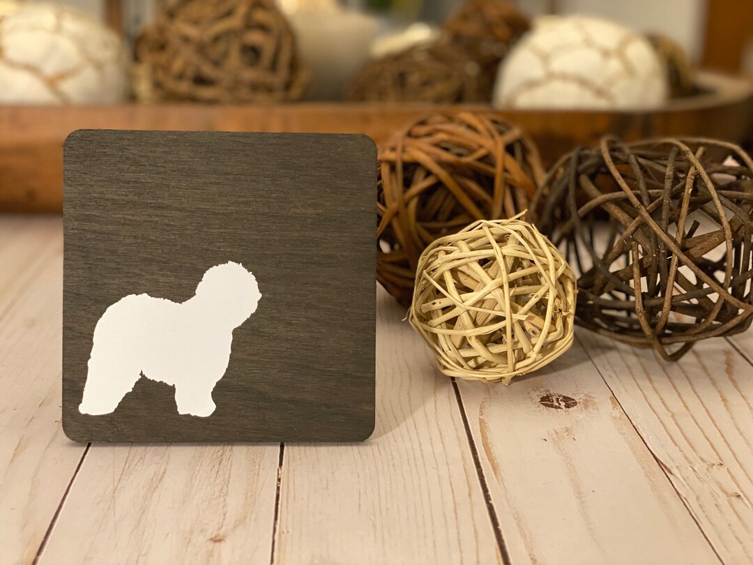 Old English Sheepdog Wood Coasters, Set of 4 - Etsy