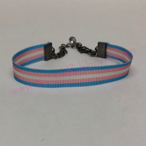 Transgender Pride Ribbon 3/8 Bracelet | Etsy
