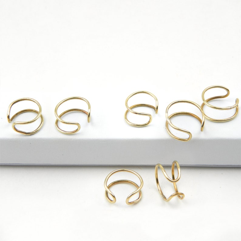 Ear Wrap Gold Ear Cuff No Piercing Cartilage Cuffs Silver Simple Ear ...