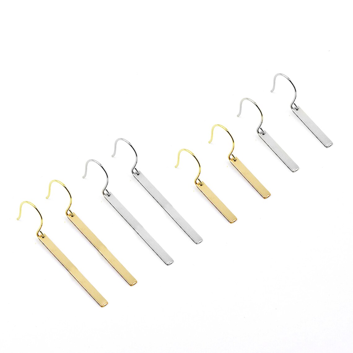 Dangle Bar Earrings Long Bar Earrings Short Bar Earrings Gold Bar Drop ...