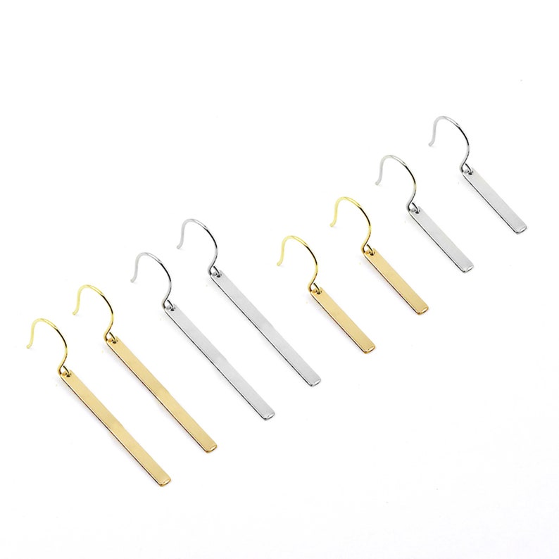 Dangle Bar Earrings Long Bar Earrings Short Bar Earrings Gold Bar Drop ...