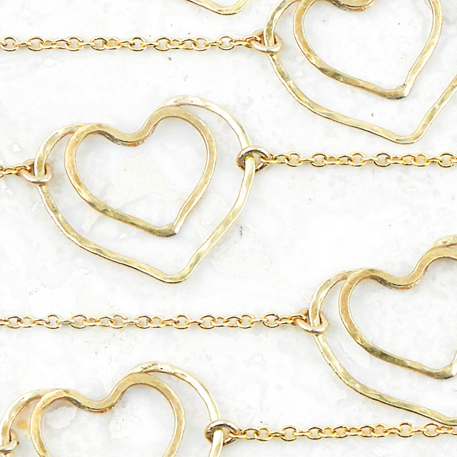 Double Heart Bracelet Open Heart Bracelet Layered Bracelet Heart ...