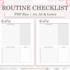 Checklist Printable, Daily Routine, Weekly Routine Chart, Daily Rituals ...