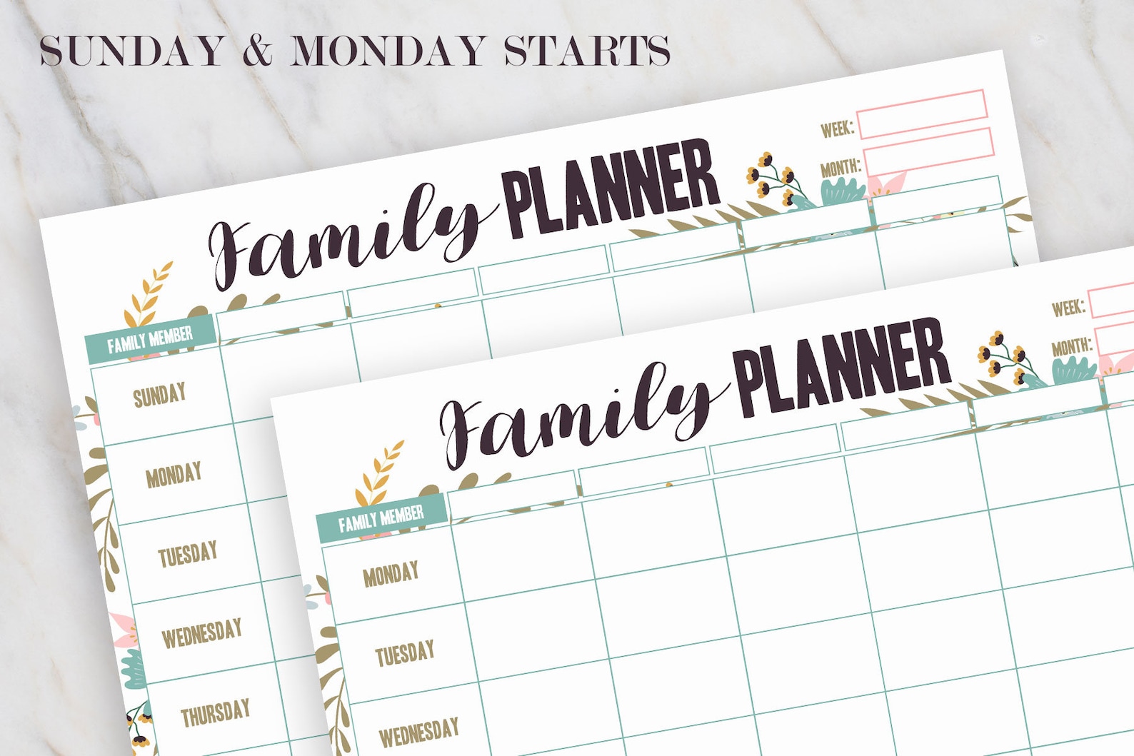 Family Organizer, Hourly Planner, Weekly Planner, Family Planner ...