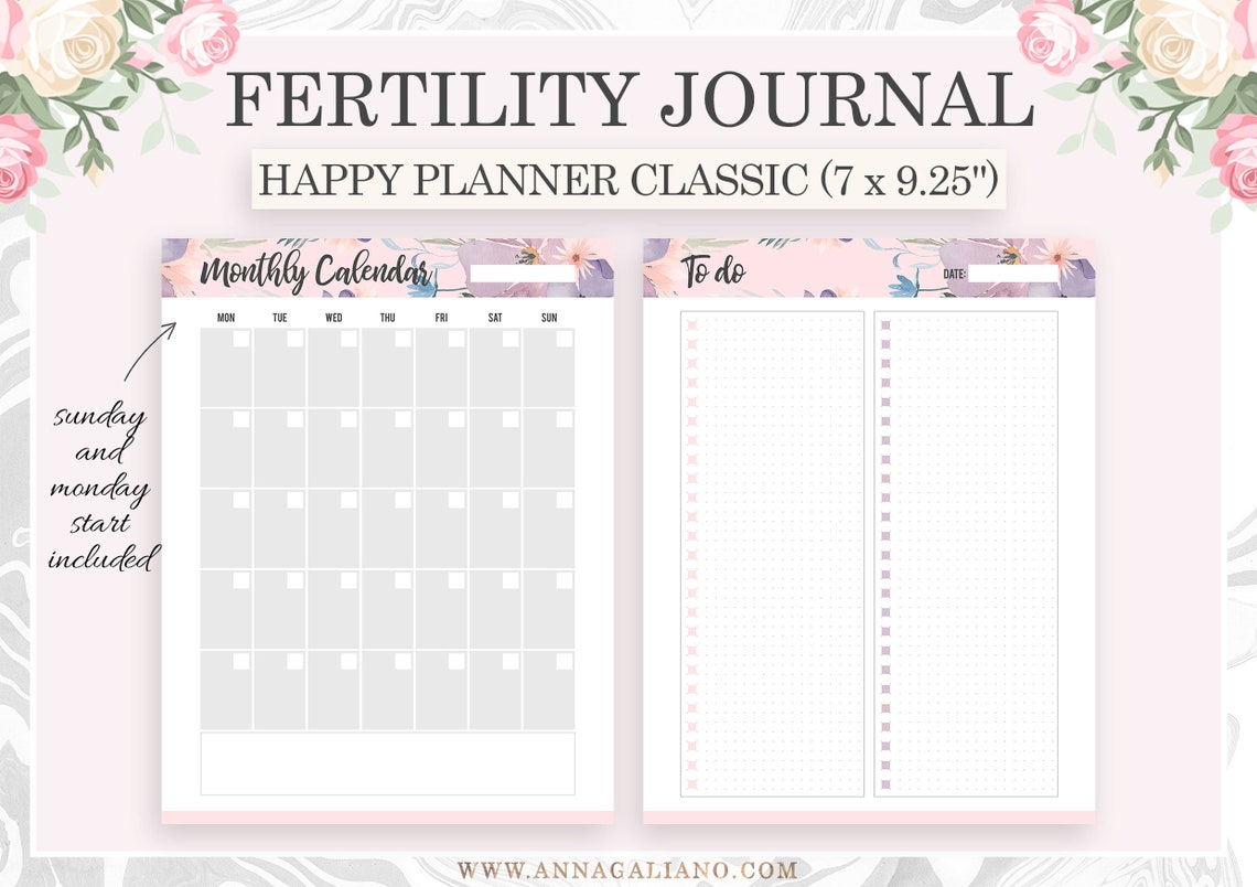 Fertility Journal Printable, Fertility Planner, TTC Planner, Ovulation ...