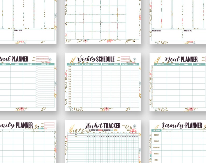 Family Organizer Printable, Homeschool, Hourly Planner, Weekly Schedule ...