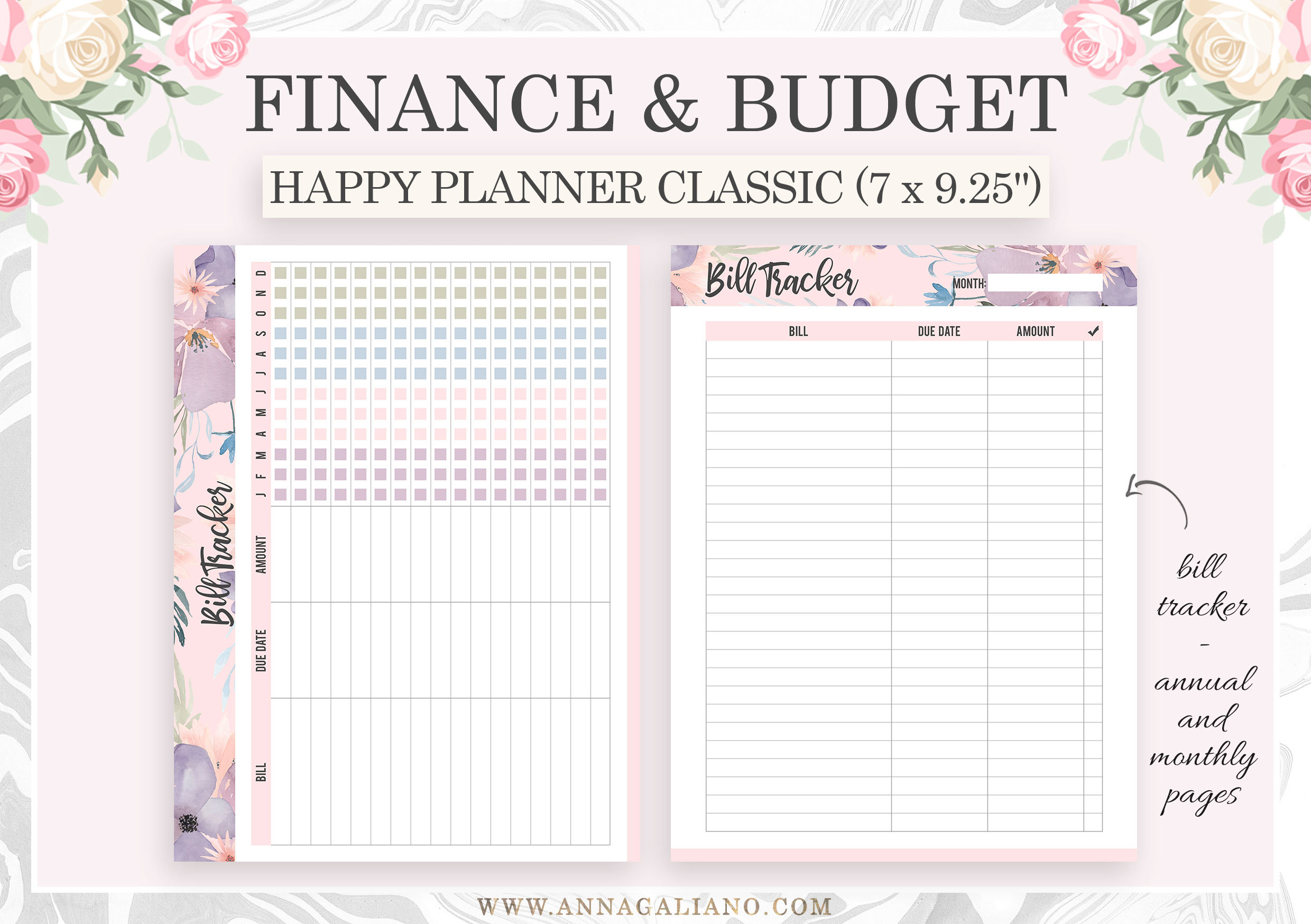 Financial Planner Printable, Happy Planner Inserts, Budget Planner ...