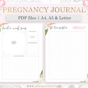 Pregnancy Journal Printable, Pregnancy Planner, Mommy to Be Gift, Baby ...