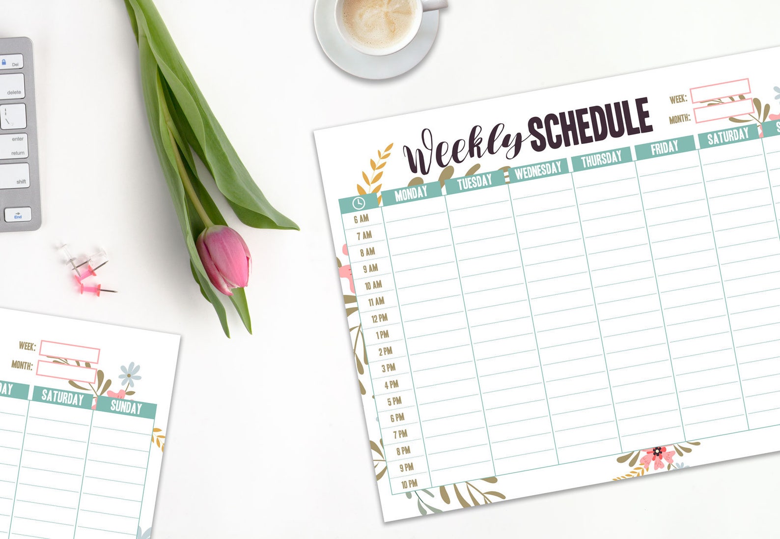 Weekly Schedule Printable, Student Hourly Planner, Weekly Organizer ...
