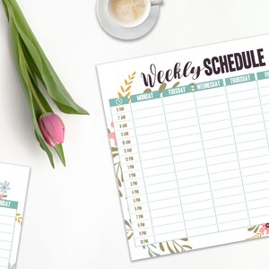 Weekly Schedule Printable, Student Hourly Planner, Weekly Organizer ...