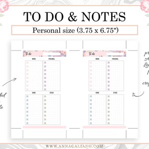 Personal Ring Planner, to Do List Printable, Notes Pages, Dot Grid ...