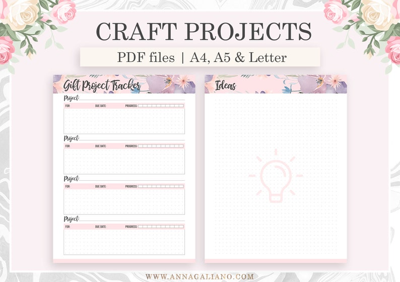 Craft Project Planner, Embroidery Planner, Sewing Organizer, A5 Planner ...