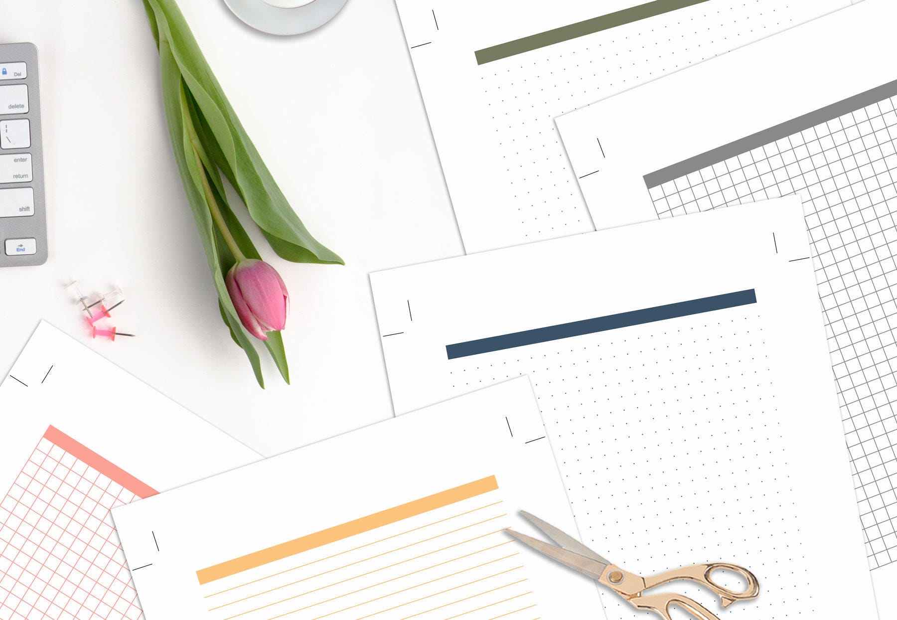 Dot Grid Paper Happy Planner, Lined and Grid Paper Set, Printable ...