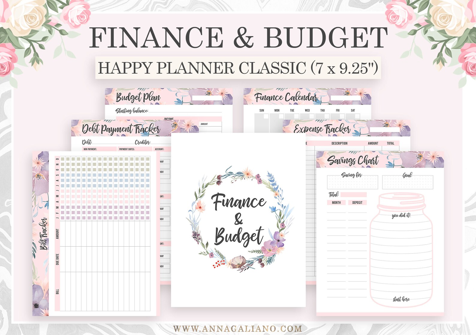 Financial Planner Printable, Happy Planner Inserts, Budget Planner ...