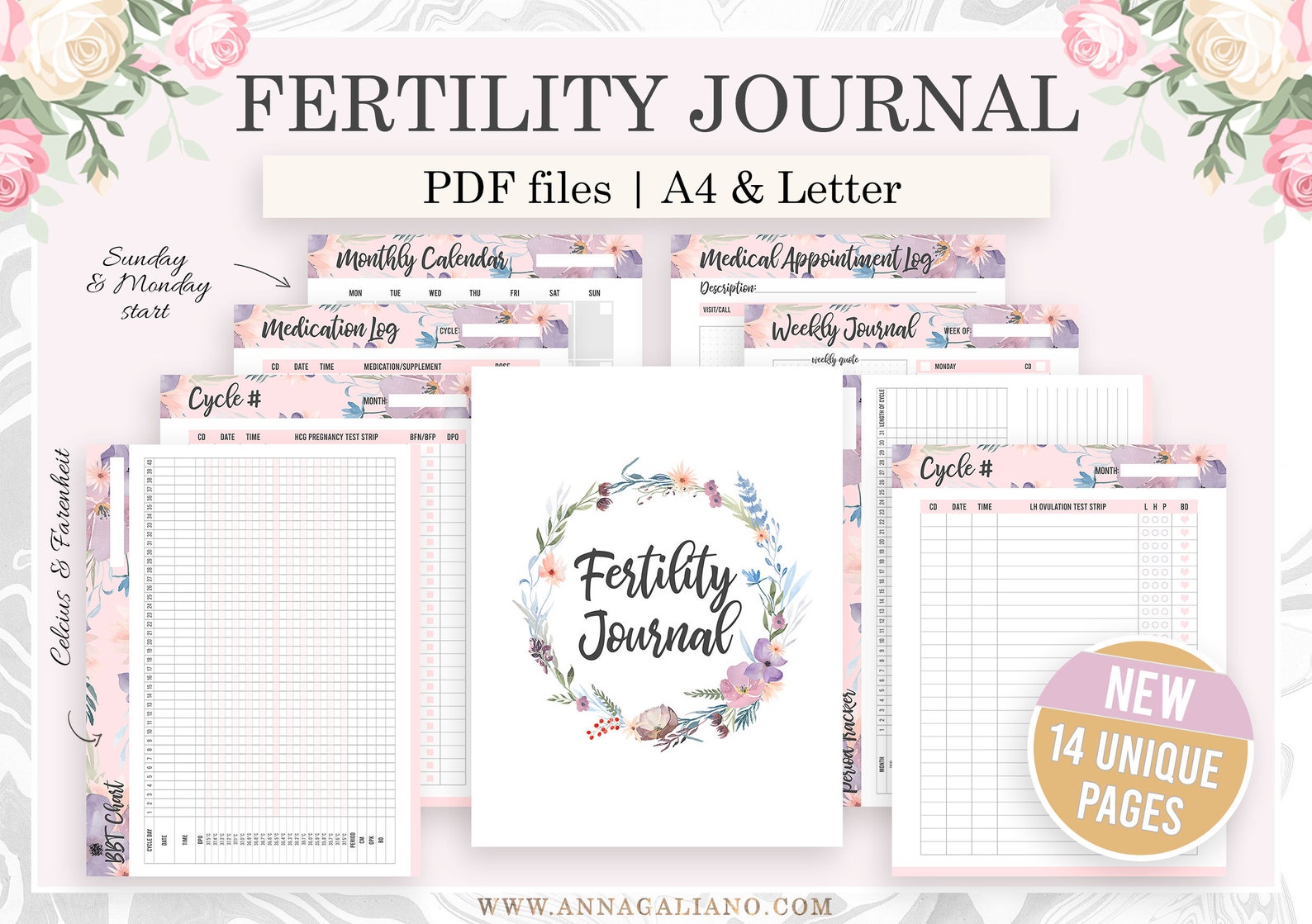 Fertility Journal Printable, Fertility Planner, TTC Planner, Ovulation ...