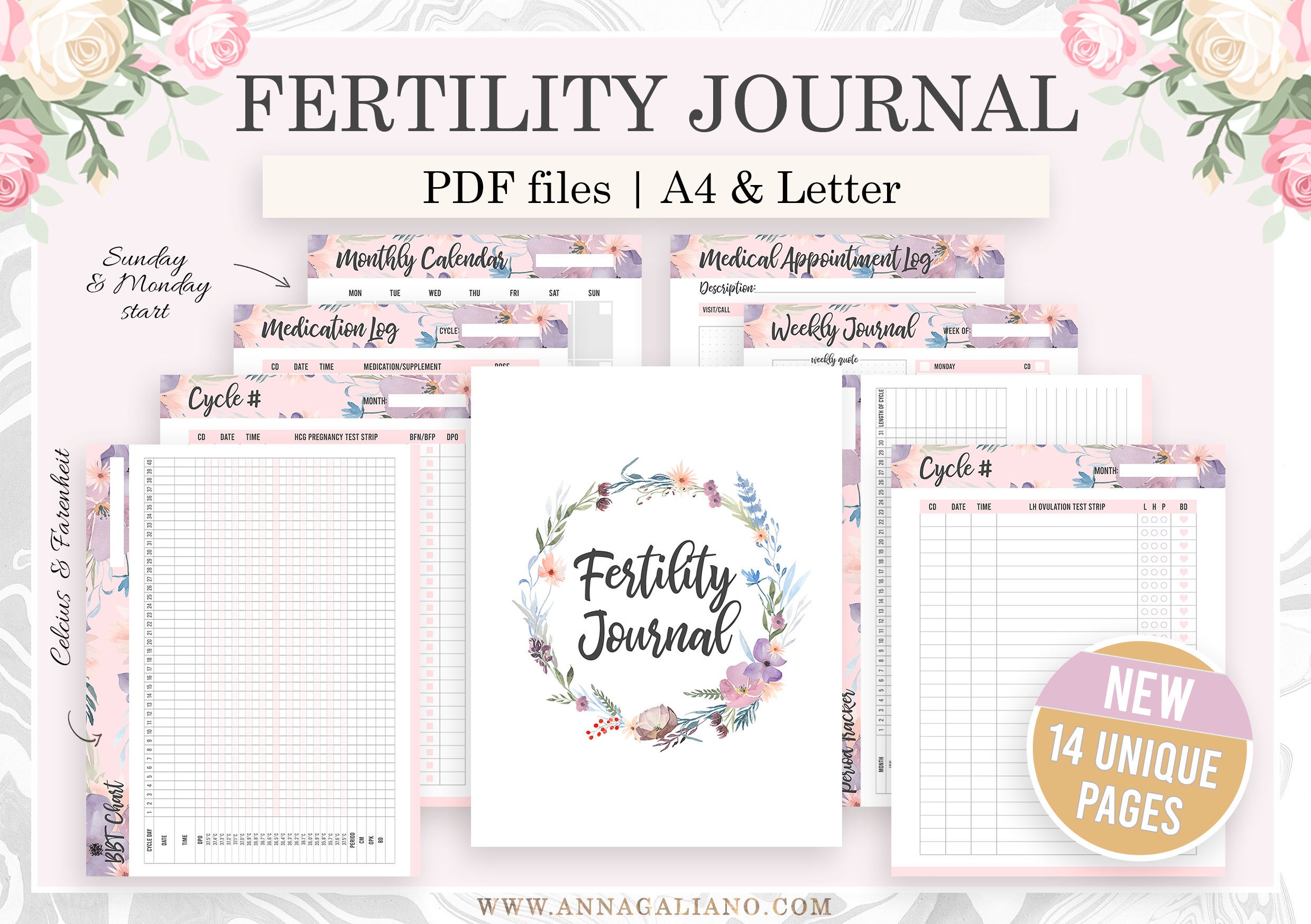 Fertility Journal Printable, Fertility Planner, TTC Planner, Ovulation ...