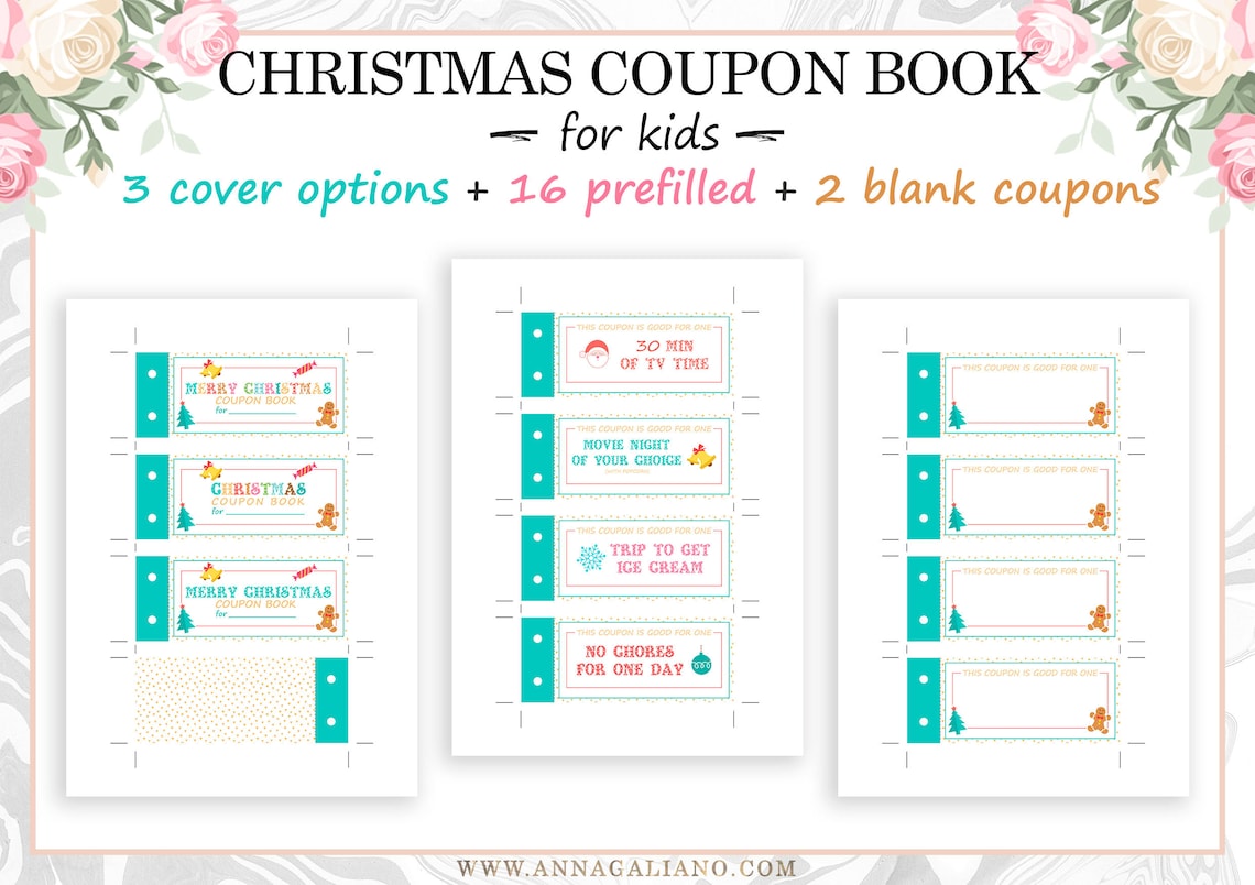 Christmas Coupon Book for Kids, Coupon Book Template, Kid's Coupon Book ...