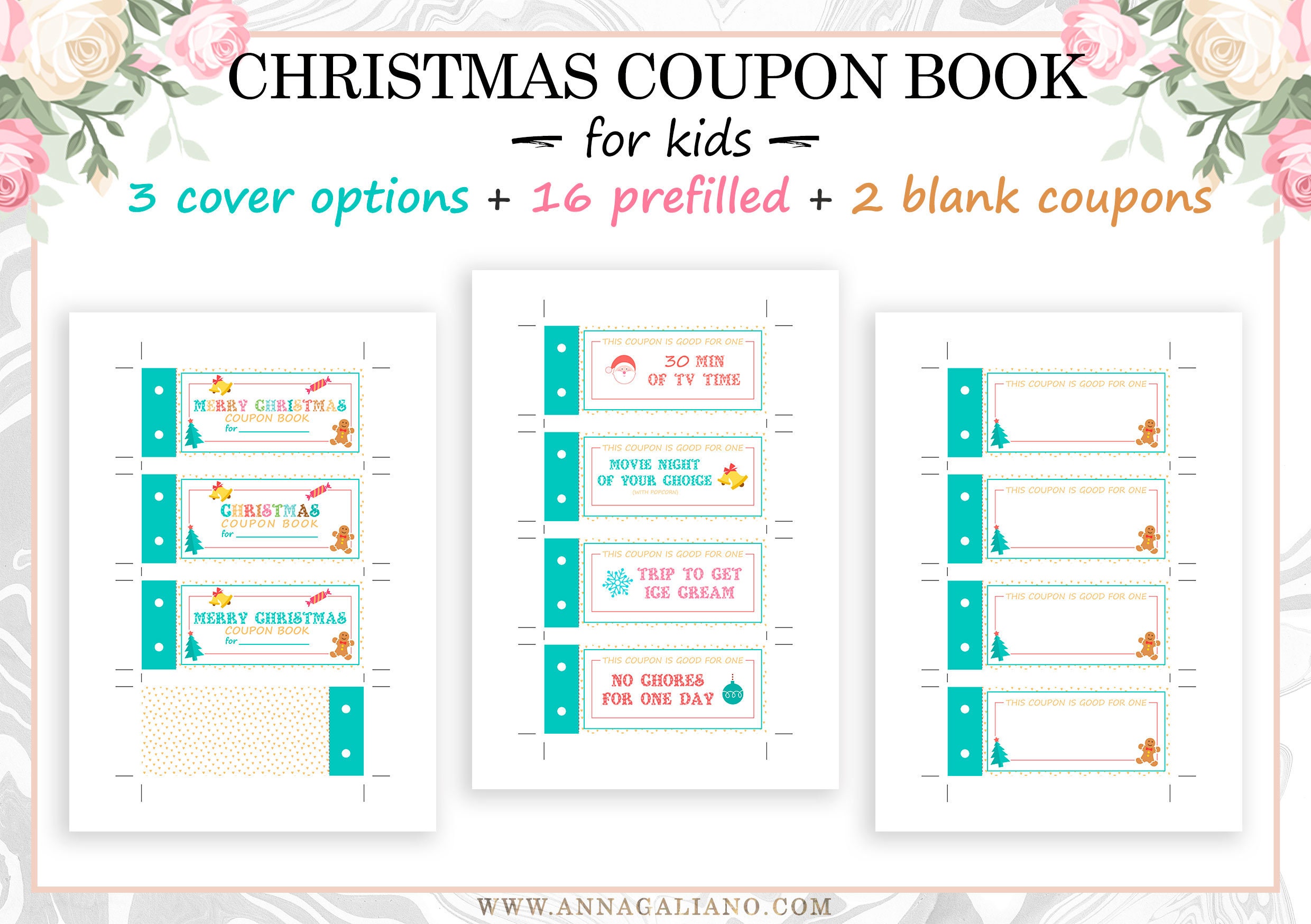 Christmas Coupon Book for Kids, Coupon Book Template, Kid's Coupon Book ...
